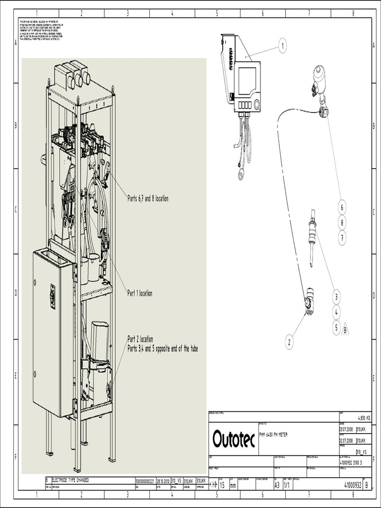 PH Meter Drawing and Specifications | PDF | Industrial Processes | Mechanical Engineering