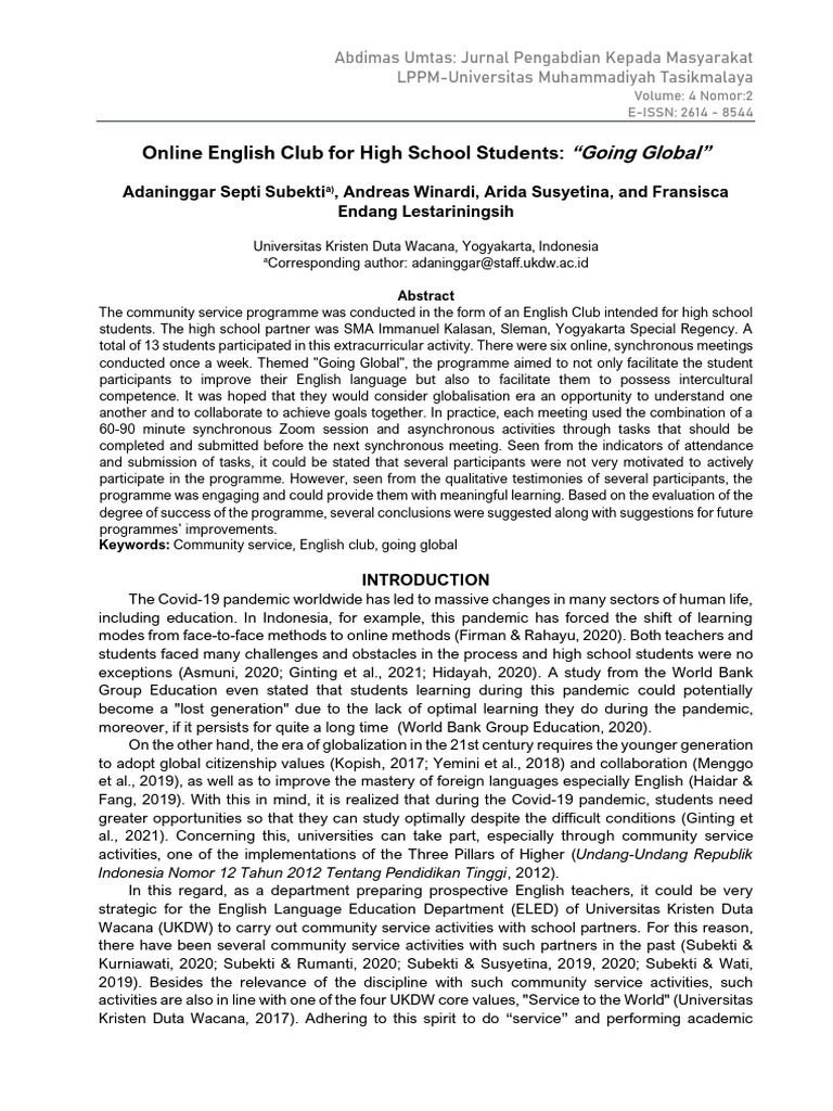 High School English Club Insights | PDF | Gesture | Communication