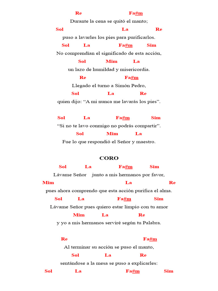 Lávame Señor: Letra y Acordes | PDF