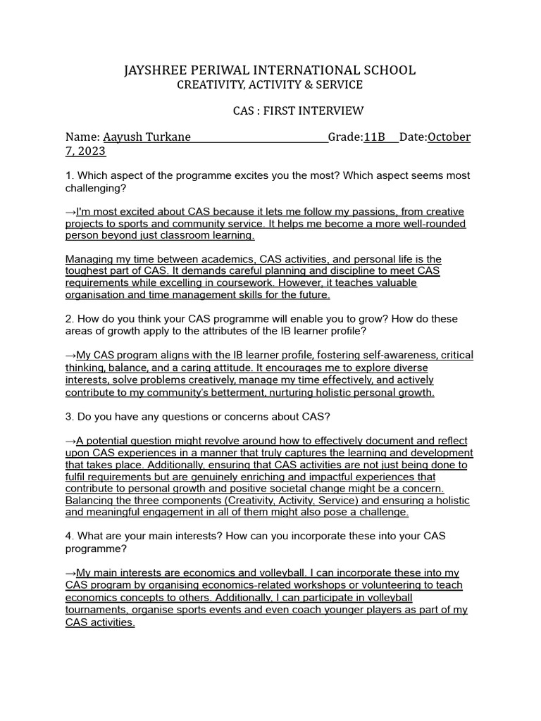 CAS Interview-1 | PDF | Learning | Creativity