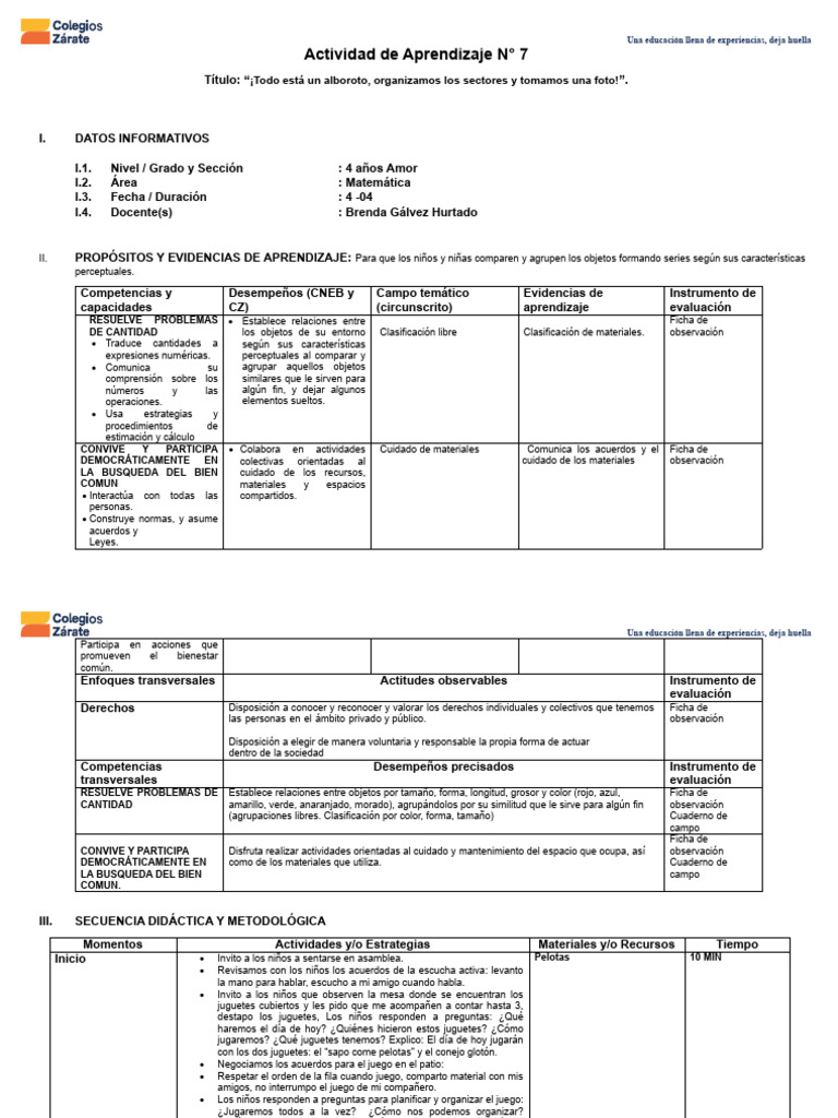 Actividad de Aprendizaje N°7 - 2024 | PDF | Aprendizaje | Evaluación