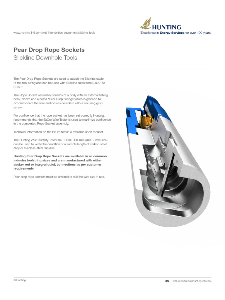 Pear Drop Rope Sockets Pdf