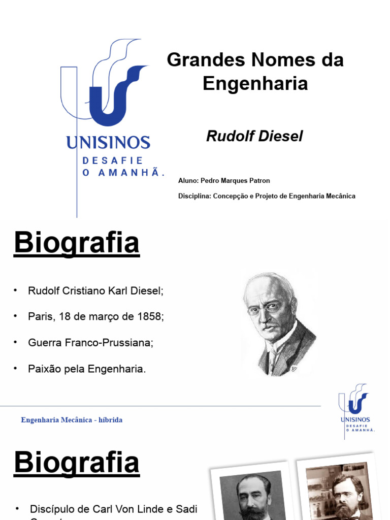 Contribuições de Rudolf Diesel na Engenharia | PDF | Motores | Máquinas ...