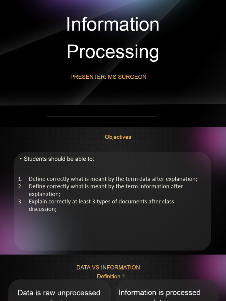 Understanding Data and Information Processing | PDF | Information | Data