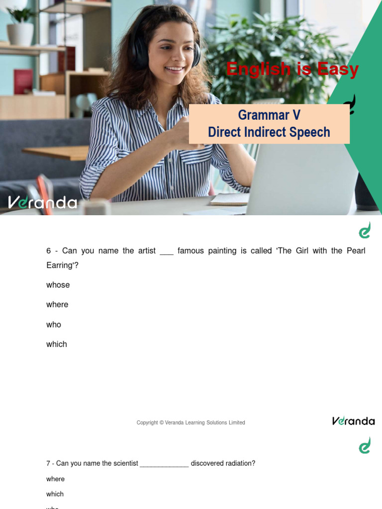 Grammar - Direct Indirect Speech II | PDF