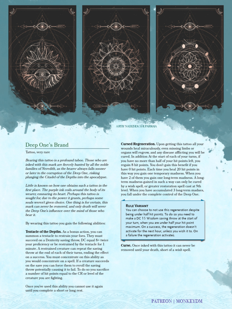Class Tattoos DND 5e Homebrew | PDF