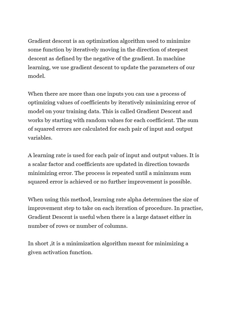 Gradient Descent | Download Free PDF | Mathematical Optimization | Algorithms And Data Structures