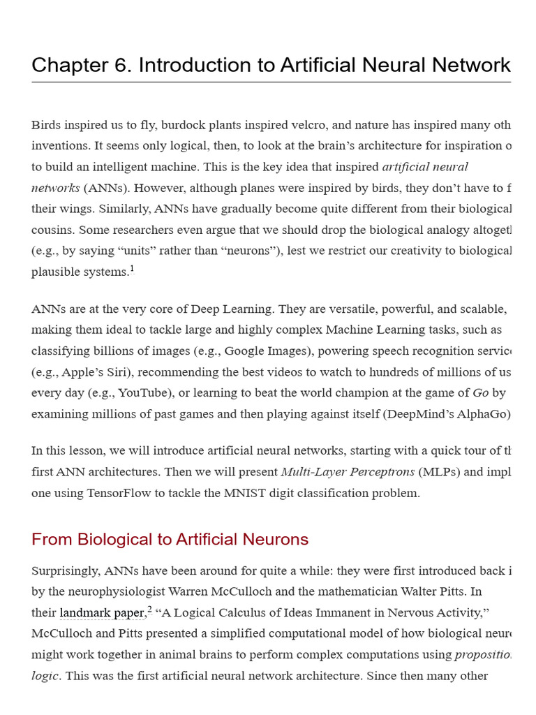 Introduction to Artificial Neural Networks | PDF | Artificial Neural Network | Deep Learning