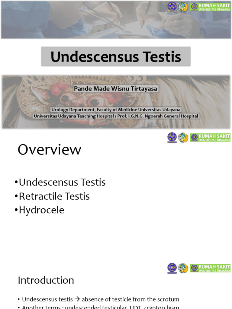 Lecture 20. Undescensus Testis, Retractile Testis, Hydrocele NEW | PDF ...