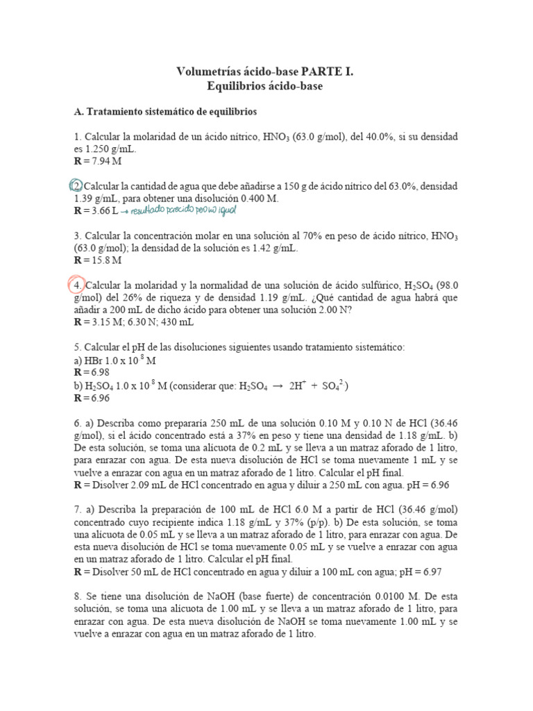 Guías I2 | PDF | Concentración | Ph