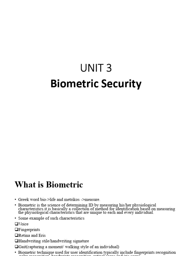 UNIT 3 Only Half Part | PDF | Biometrics | Fingerprint