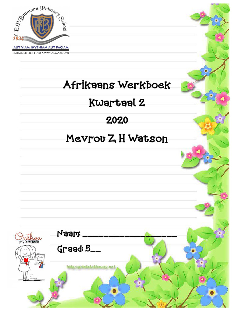 Afrikaans Werkboek | PDF