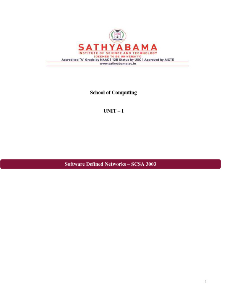 SDN Notes | PDF | Computer Network | Routing