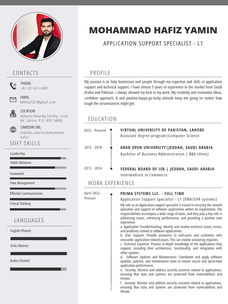 Black and Grey Minimalist Professional CV Resume | PDF | Computer ...