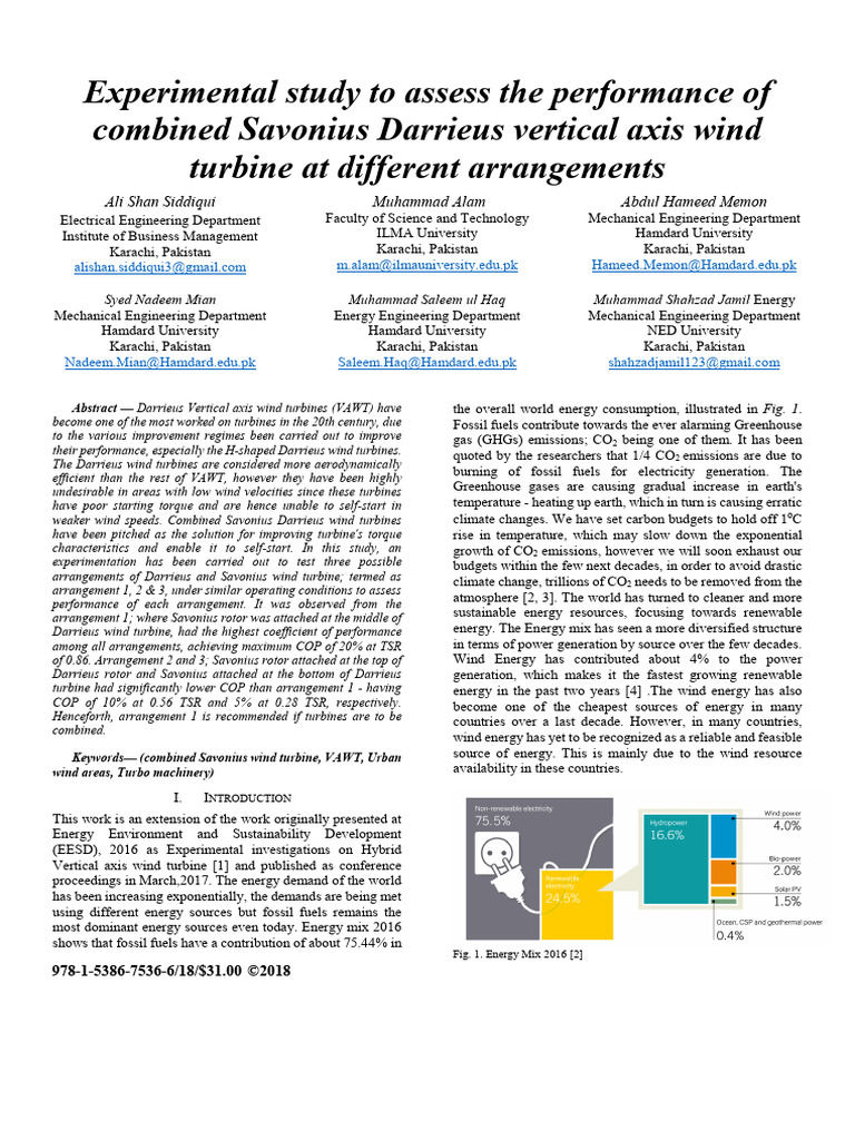 17-Experimental Study To Assess The Performance of Combined Savonius Darrieus Vertical Axis Wind ...