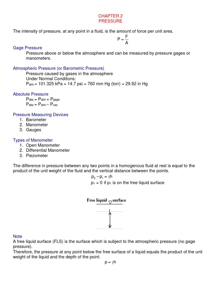 PRESSURE | PDF | Pressure | Pressure Measurement