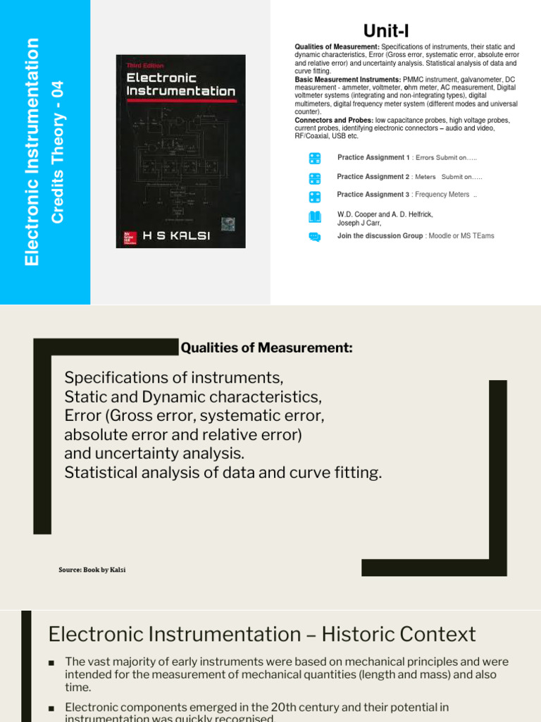 Unit 1 - Basic Instrumentation and Measurement Techniques PPT Notes ...