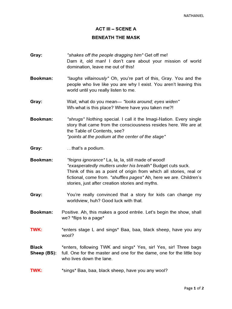 Act 3 - Scene A (Pog) | PDF