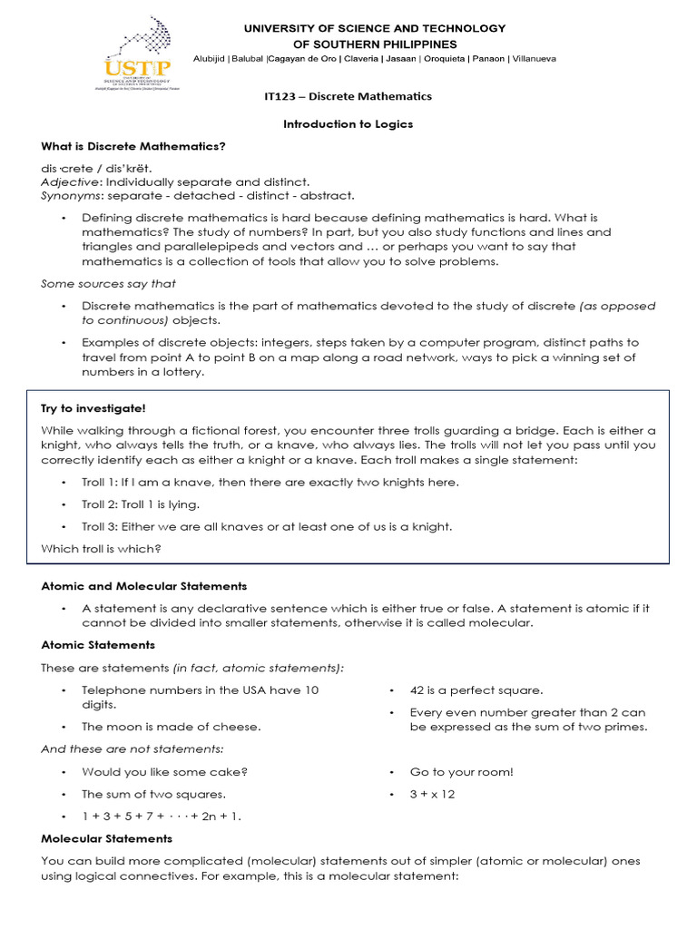 Introduction To Logics | PDF | If And Only If | Mathematical Proof