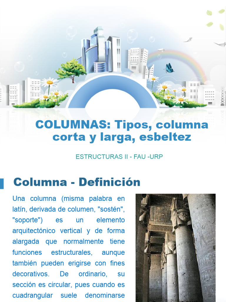 Clase 11 COLUMNAS Tipificación de La Columna, Por Su Forma Física ...