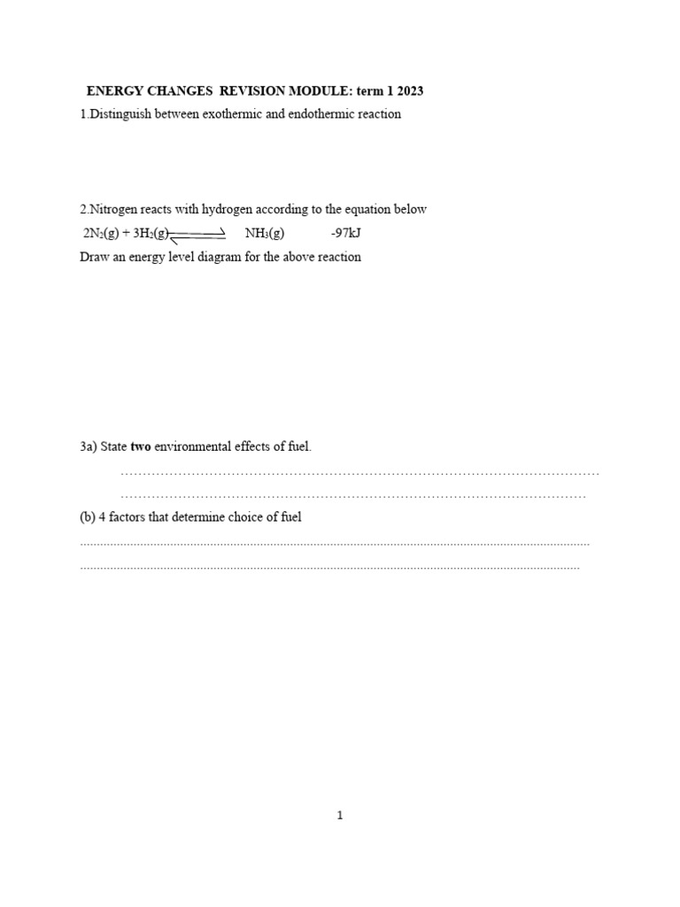 Energy Changes Revision Module | PDF | Combustion | Chemical Compounds