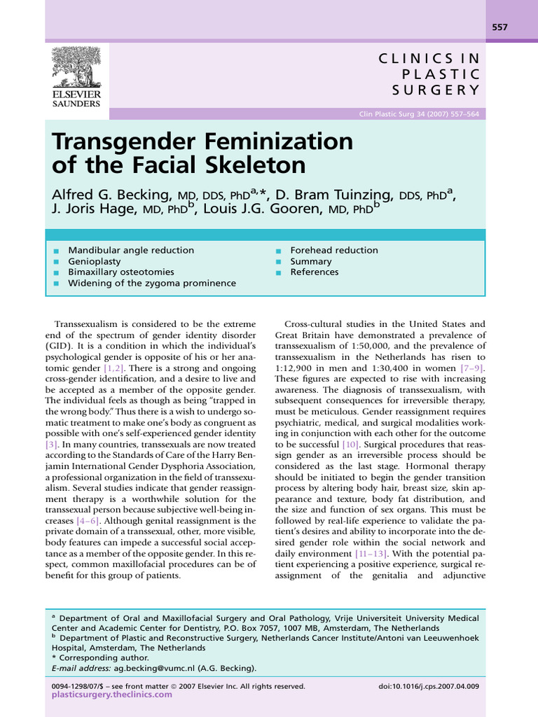 Becking - Clin Plast Surg07 - Transgender Feminization of The Facial ...