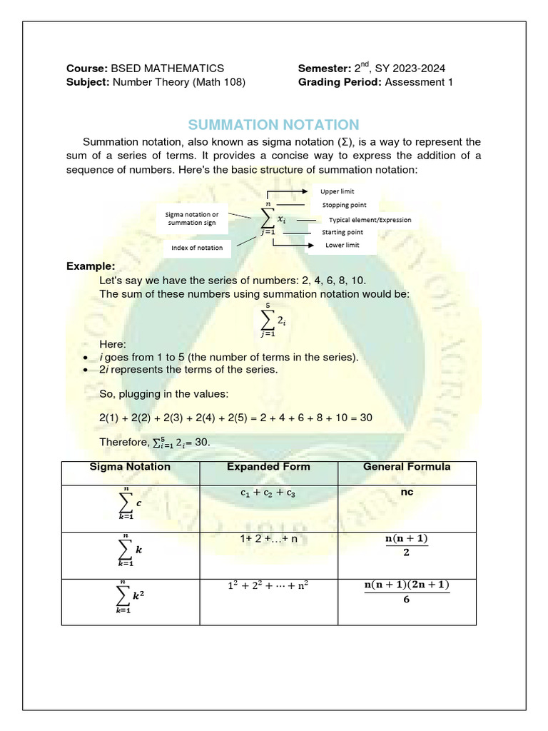 Math 108a - Hand-Out | PDF | Summation | Abstract Algebra