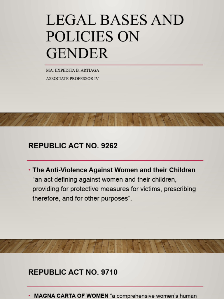 LEGAL-BASES-AND-POLICIES-ON-GENDER | PDF | Parental Leave | Sexual ...