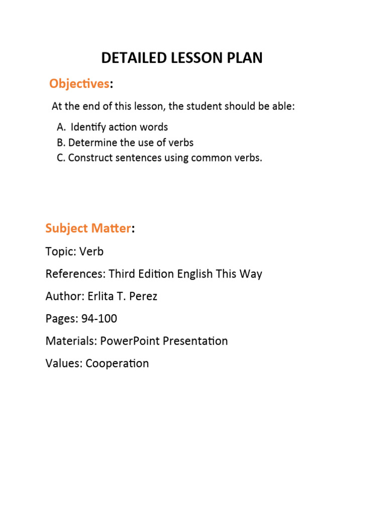 Detailed Lesson Plan (1) Group 7 | PDF | Lesson Plan | Word