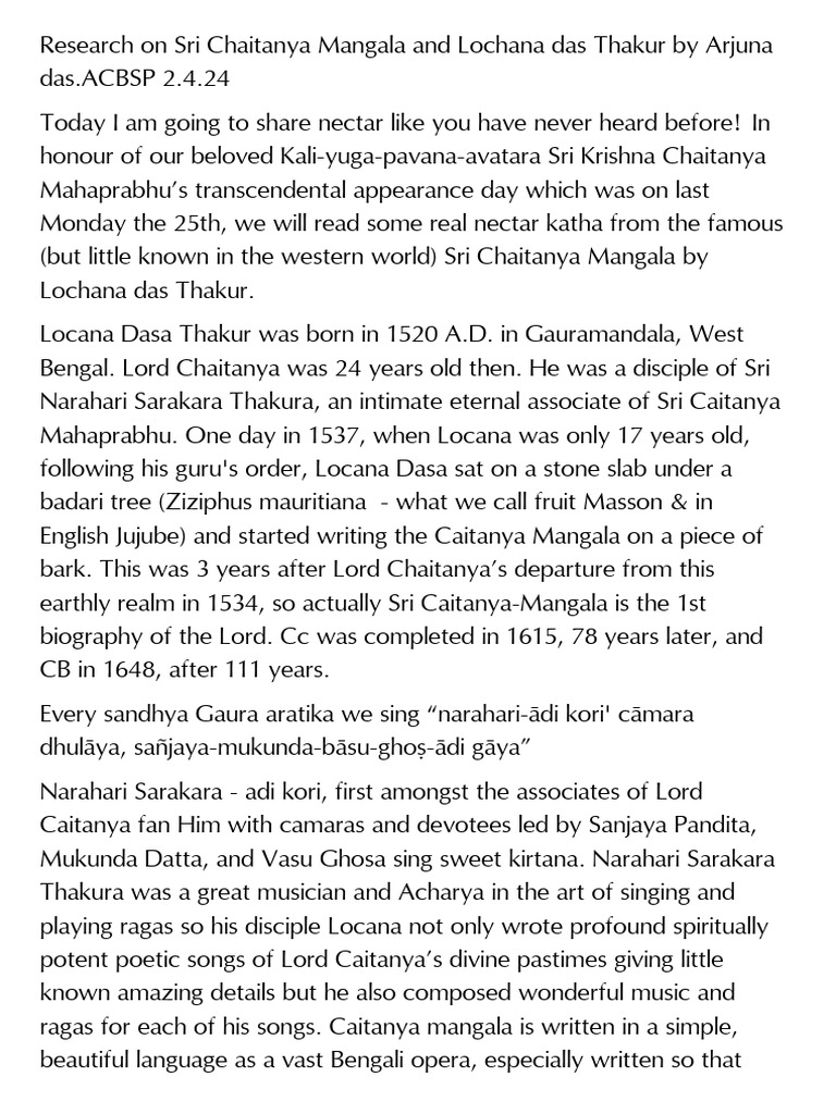 Insights on Sri Chaitanya Mangala | PDF | Bhagavata Purana | Shiva