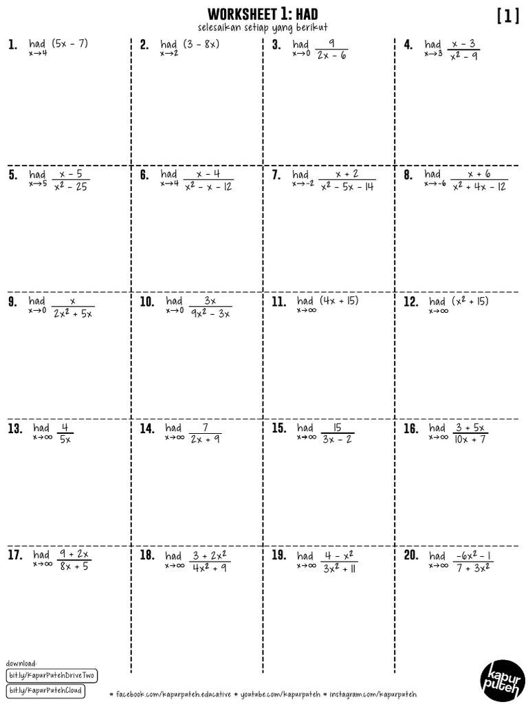 (Worksheet KSSM AddMaths) Bab 2 - Pembezaan (Form 5) | PDF
