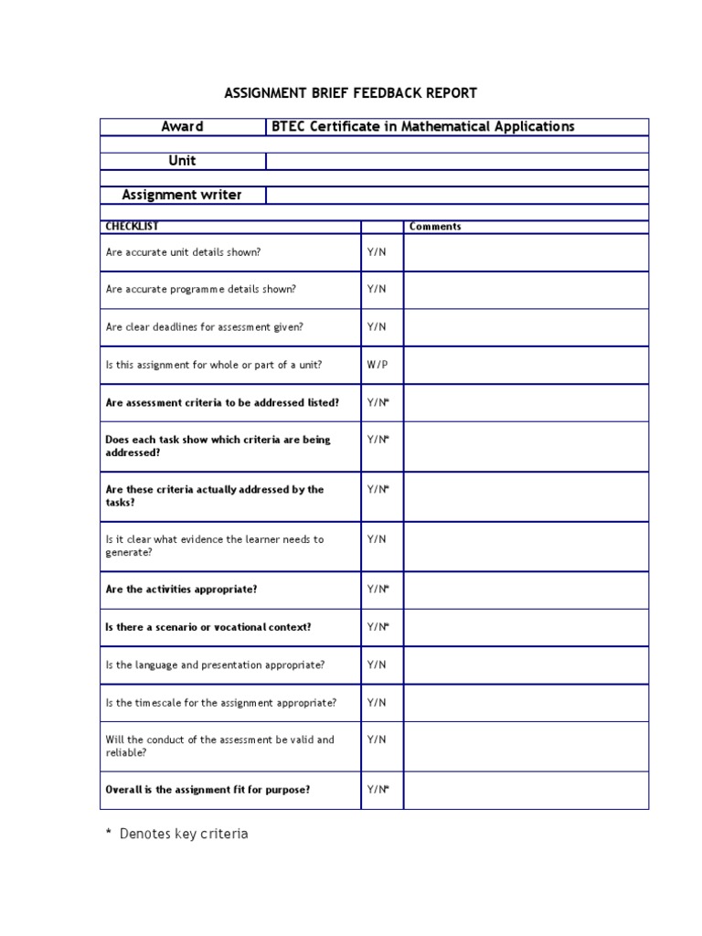 Assignment Feedback Report | PDF