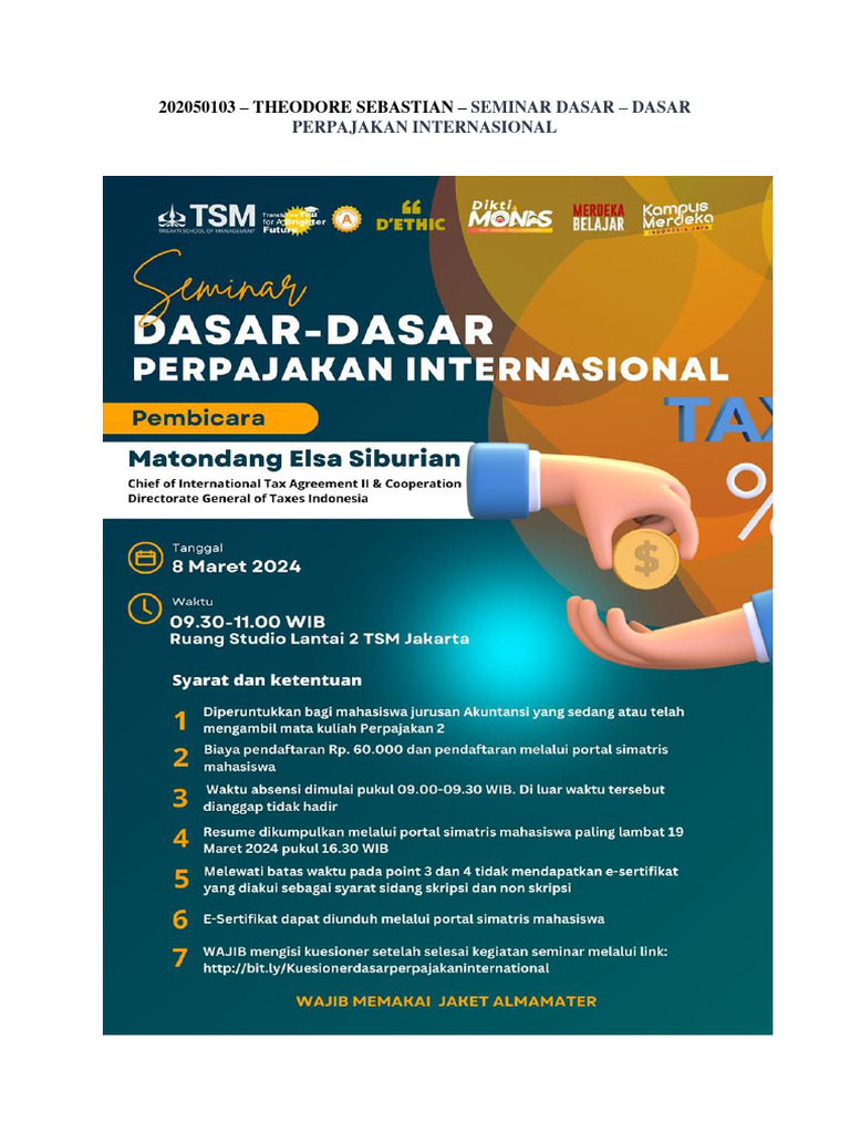 Theodore Sebastian - Seminar Dasar - Dasar Perpajakan Internasional ...