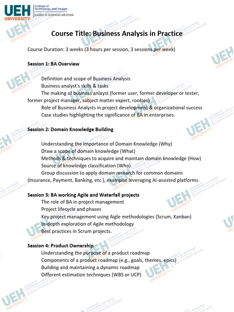BA - Ueh | PDF | Business Analysis | Agile Software Development