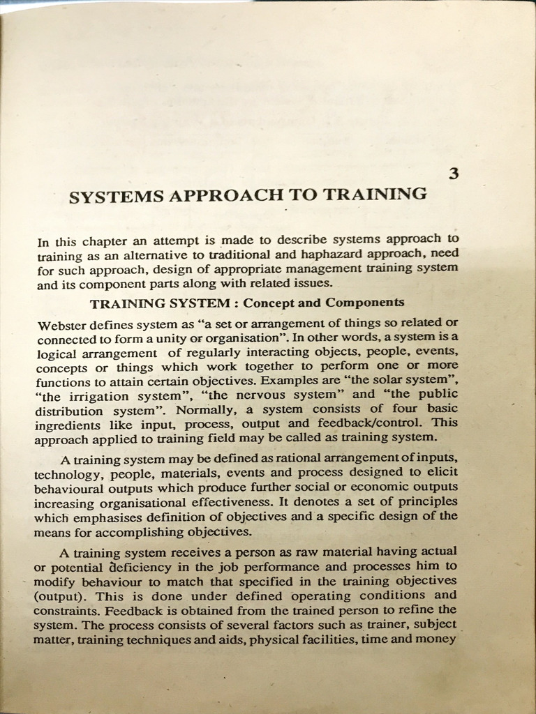 Systems Approach To Training | PDF