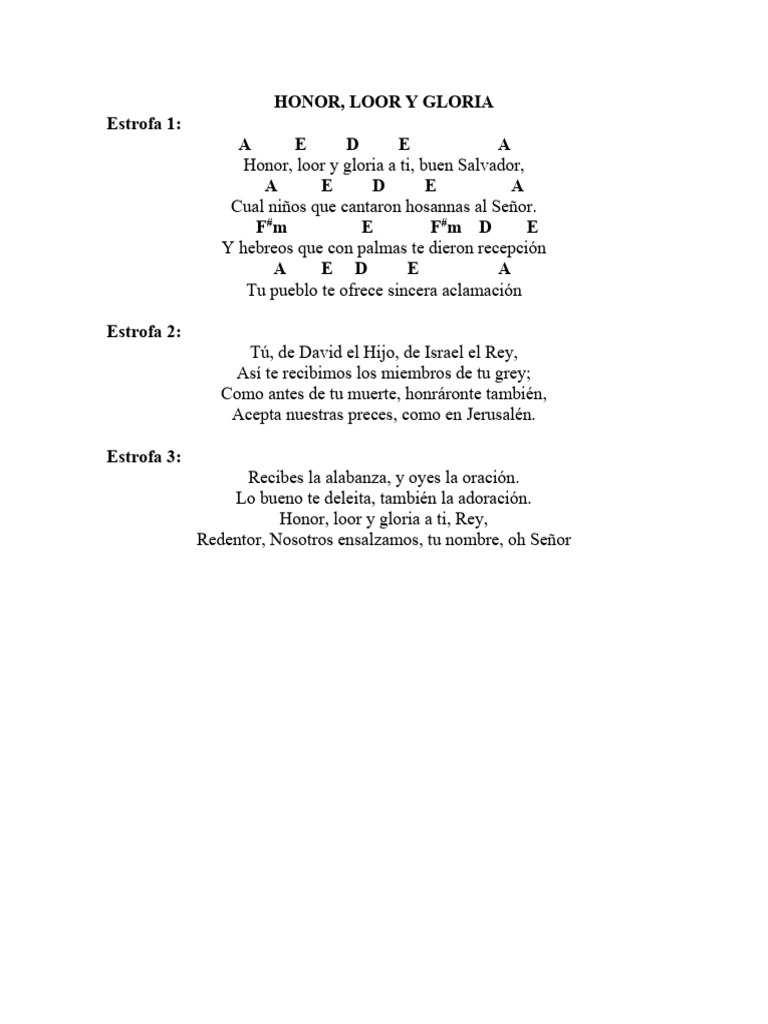 Honor Loor y Gloria | PDF