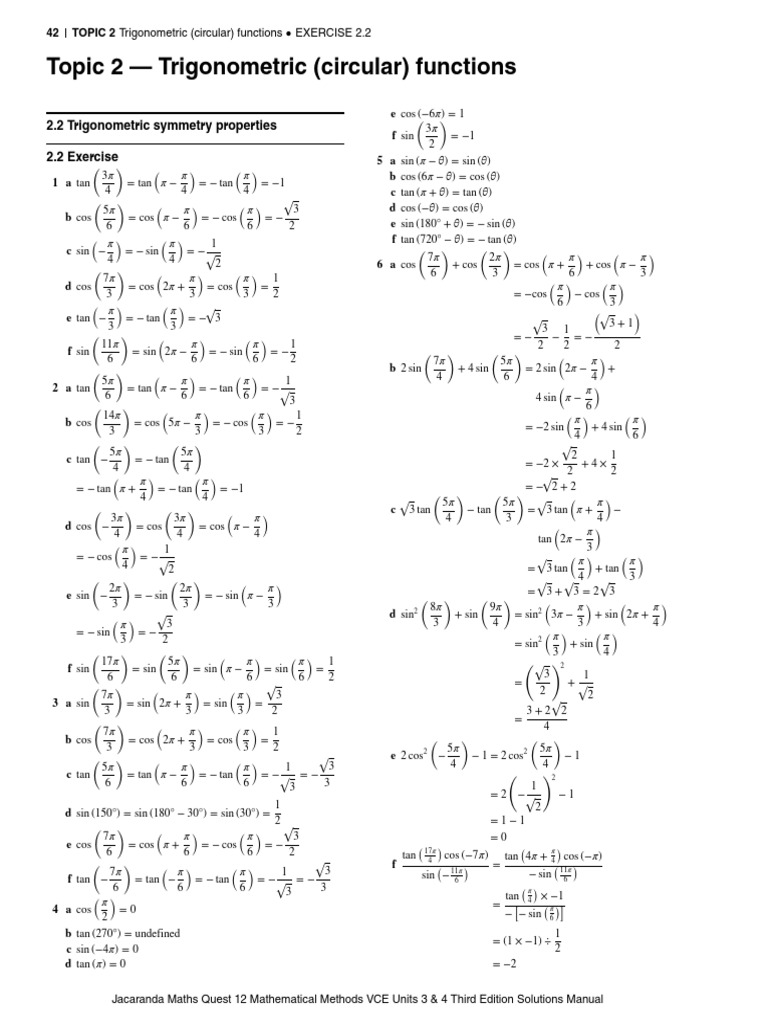 Topic 2 - Trigonometric Functions | PDF | Teaching Methods & Materials