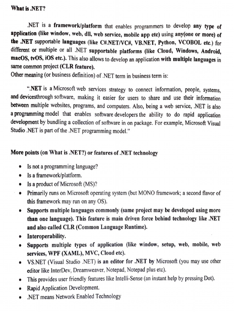 Web D and .Net Notes Section-A Part-1 | PDF