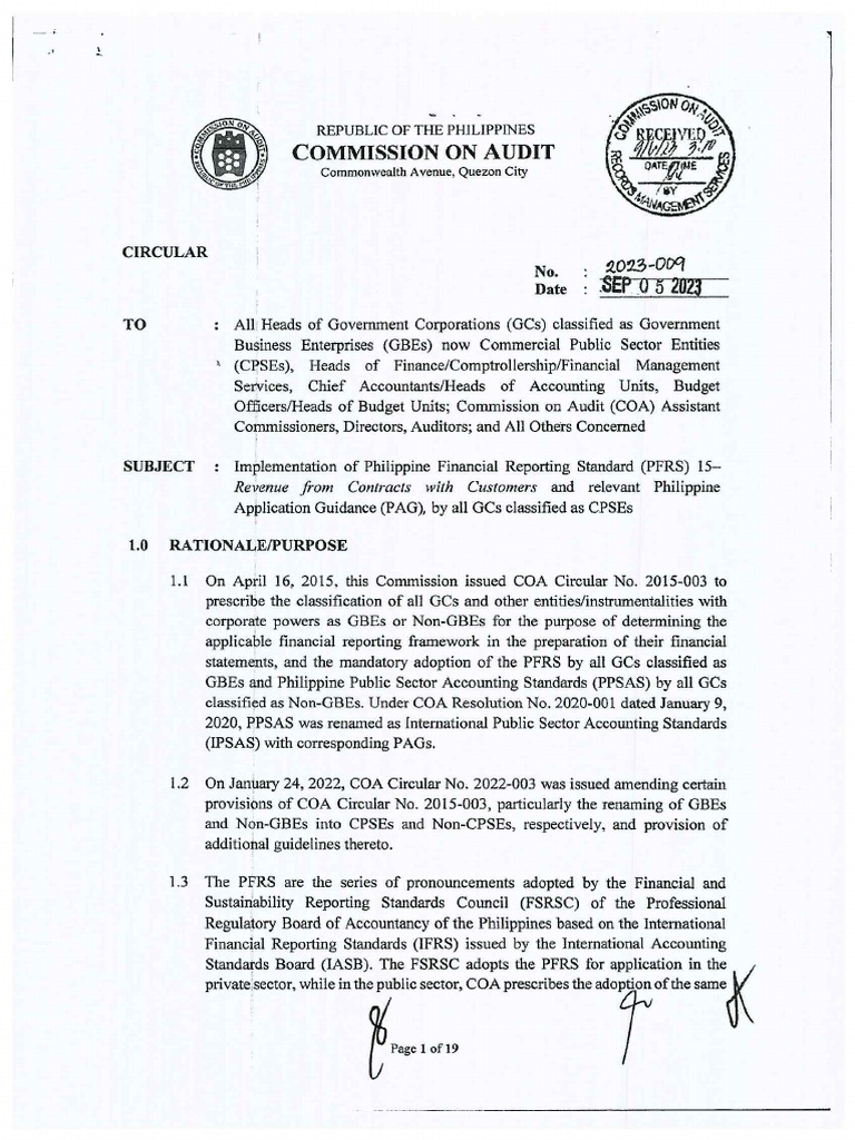 COA Circular 2023 | PDF