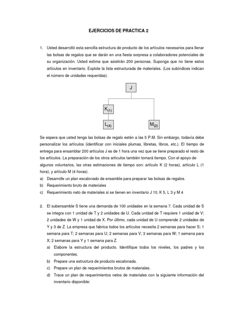 Ejercicios Practica 2 MRP | PDF