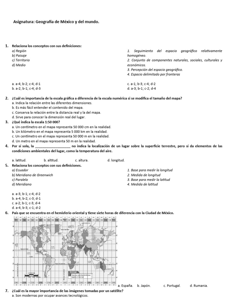 1-EXAMEN-1y 2 BLOQUE | PDF | Mapa | Geodesia