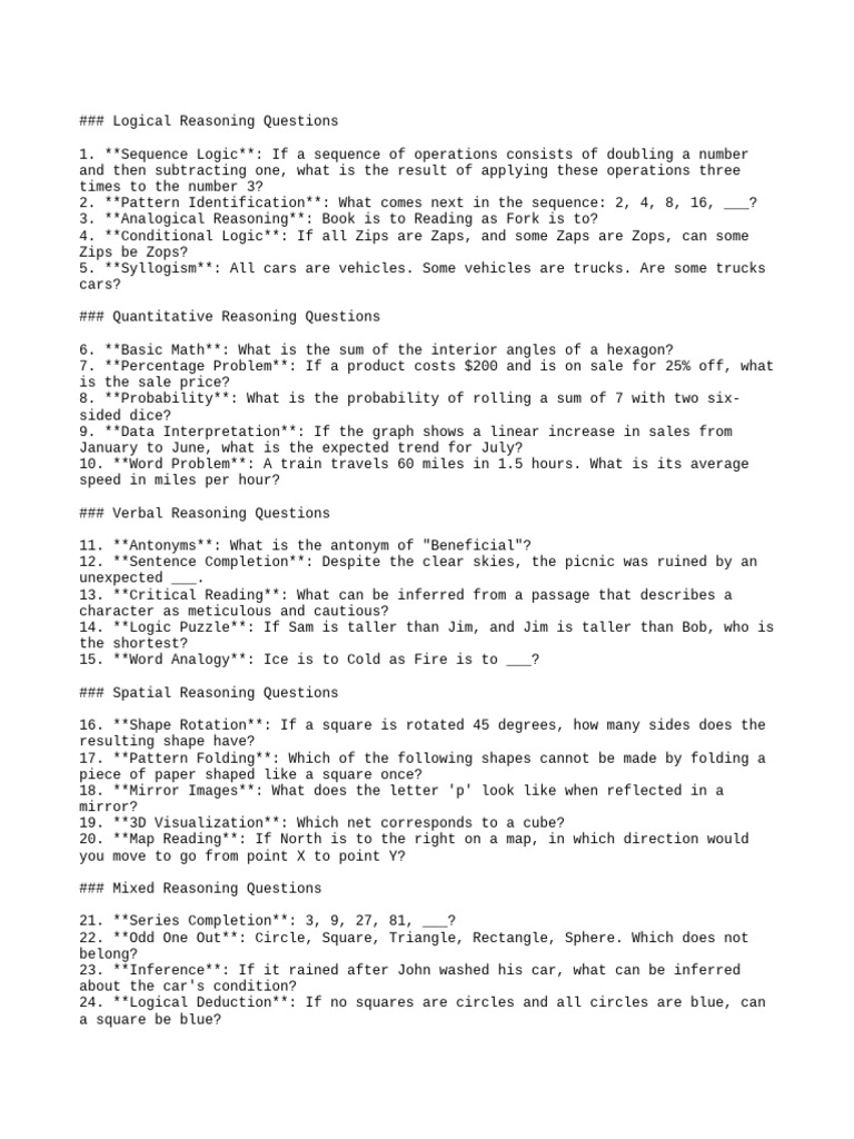 Logical Reasoning Practice Questions | PDF | Shape | Mathematics