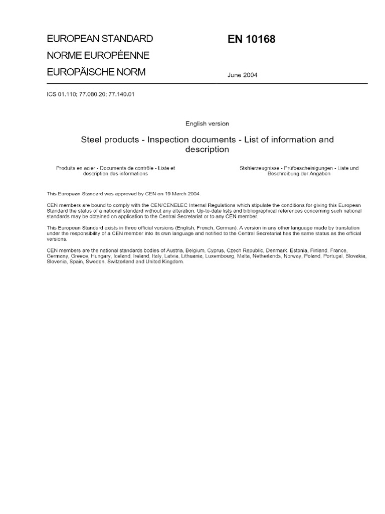 En 10168 - 2004 | PDF