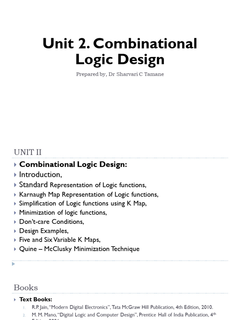 Unit 2 Combinational Logic Design | PDF | Logic Gate | Boolean Algebra