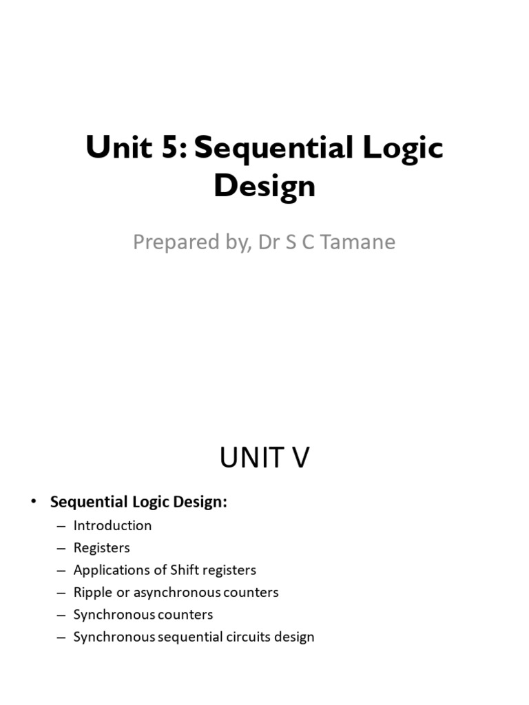 Unit 5 Sequential Logic Design Pdf Computer Engineering Computing