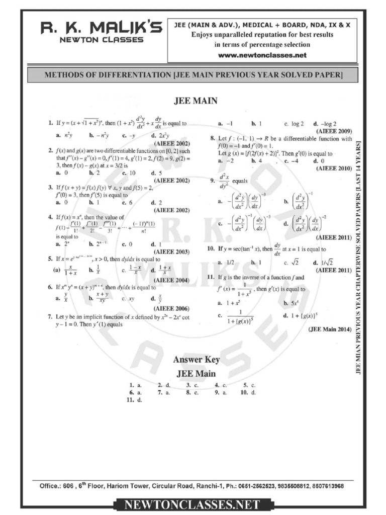 Methods of Differentiation | PDF