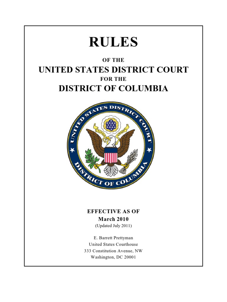 DC Circuit Court Rules | PDF | United States Magistrate Judge ...