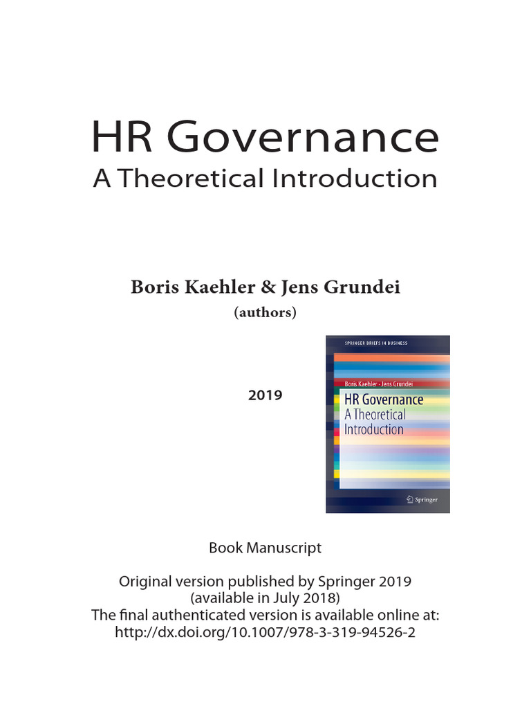 Understanding HR Governance Framework | PDF | Governance | Human ...