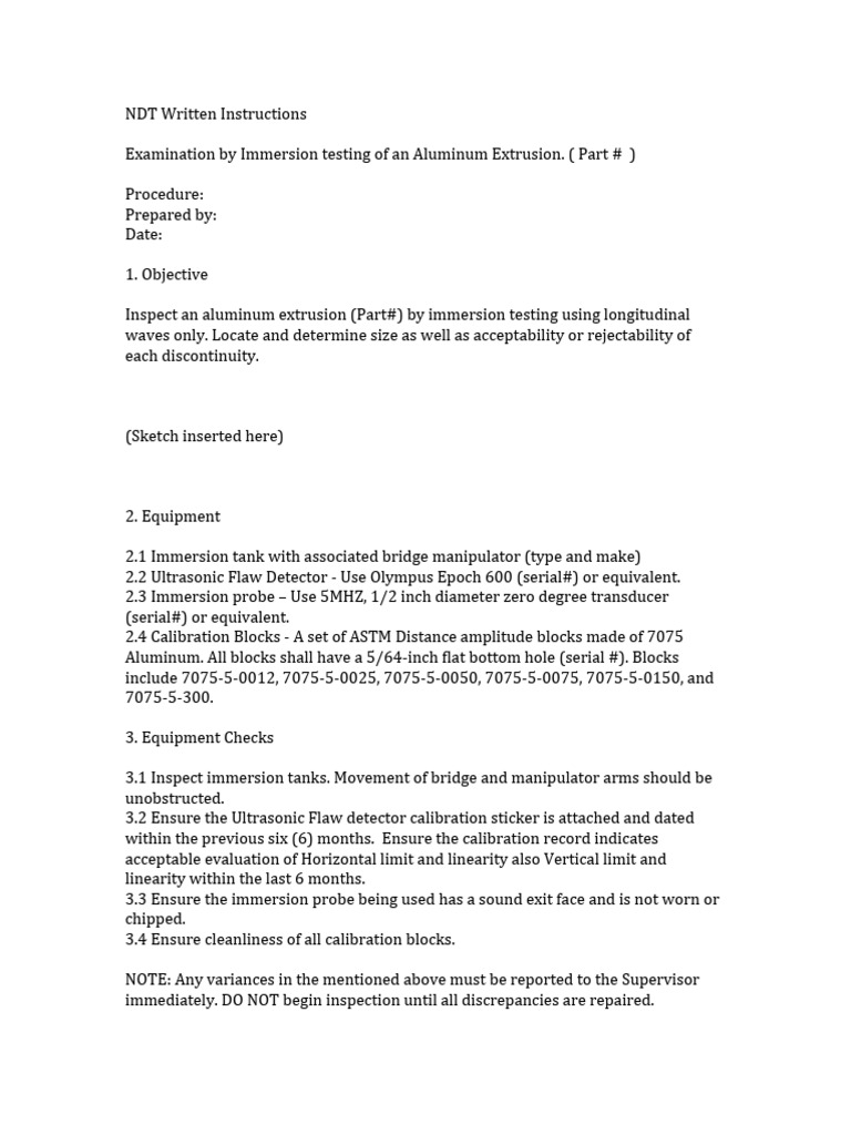 UT2 Written Insturction | PDF | Calibration | Ultrasound
