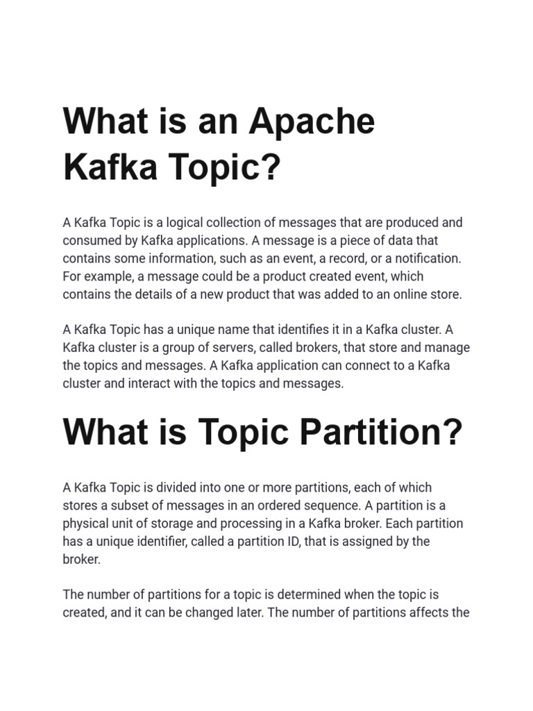 Apache+Kafka+Topic +summary+document. | PDF | Replication (Computing) | Computer Architecture